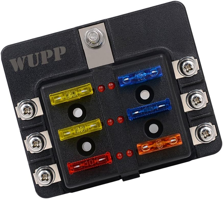 Amazon.com: Boat Fuse Block with LED Warning Indicator Damp-Proof Cover ...