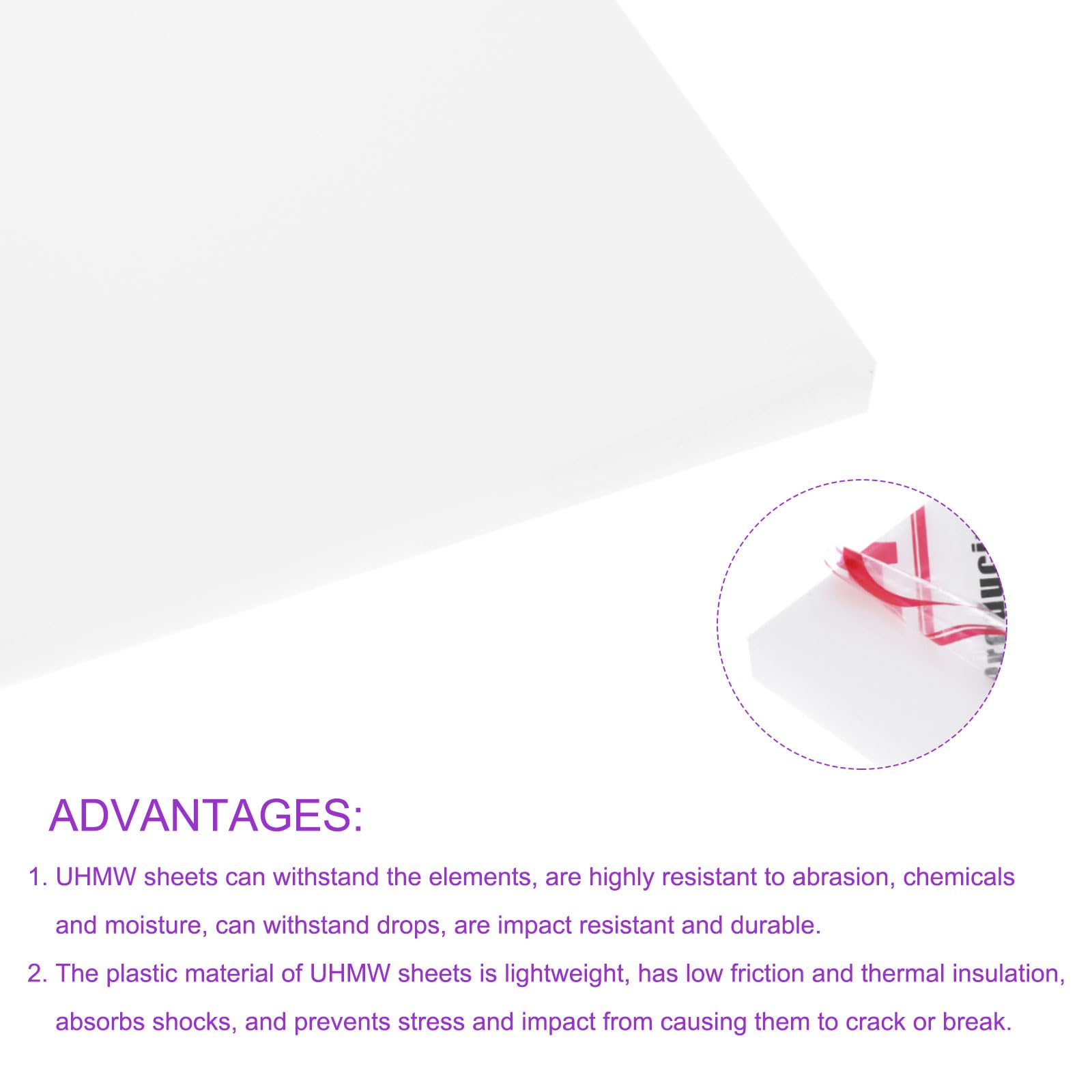 DMiotech 6 X 8 X 1/4 Inch Plastic UHMW Sheets, Ultra High Molecular ...