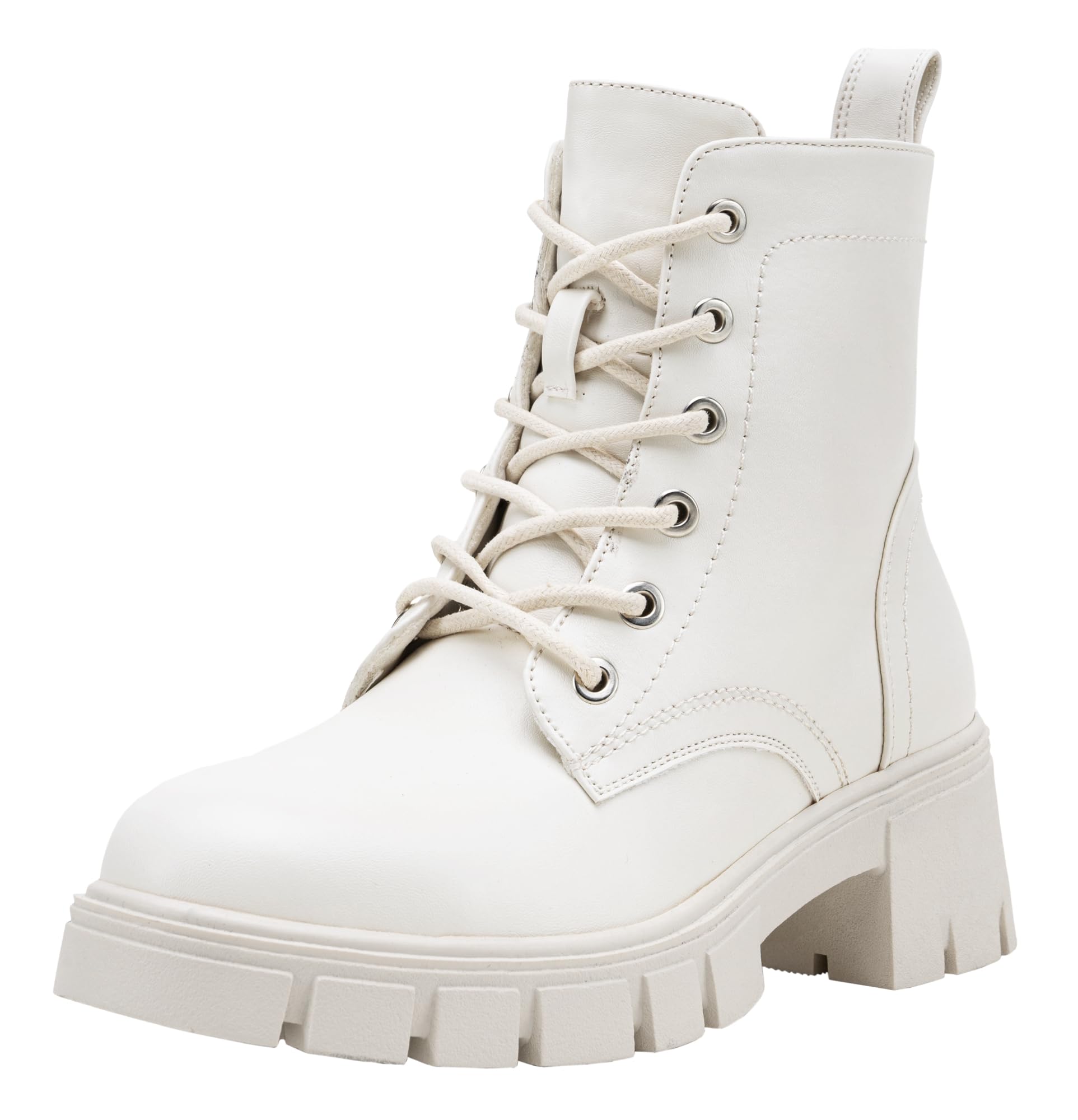 Vepose Women's 9626 Combat Ankle Boots, Lace-up Platform Chunky Heel ...