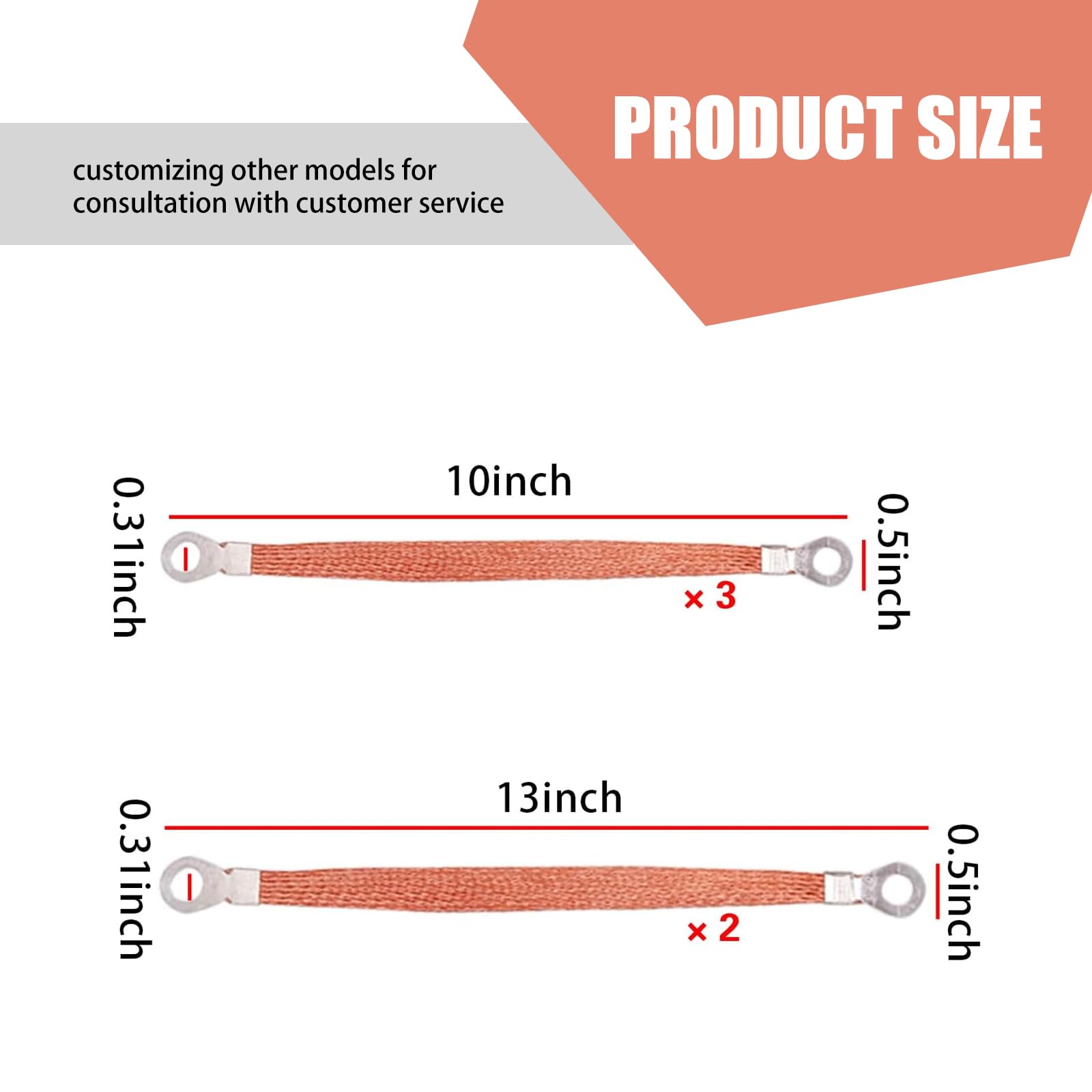 Mua 5 Pack Car Engine Grounding Strap, Heavy-Duty Metal Braided ...