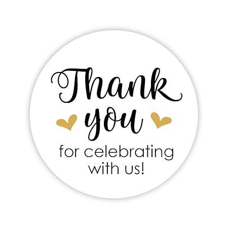 Amazon.com : Thanks for Celebrating With Us Stickers, Wedding and Event ...