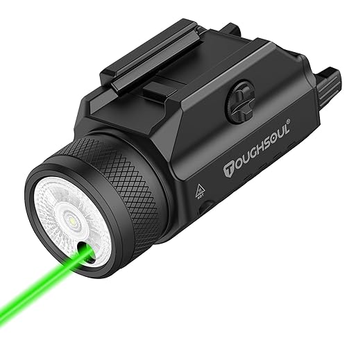 TOUGHSOUL 1200 Lumens Picatinny Rail Mount Pistol Light Green Laser ...