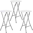 Amazon.com: Hoteam 3 Pack Round Folding Table Round Cocktail Tables 23. ...