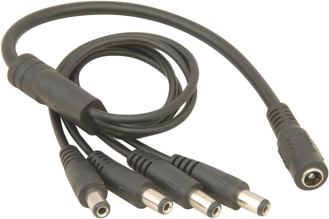 JnDee 4 Way DC Splitter Cable Connector Jack for CCTV 3V 6V 9V 12V and ...