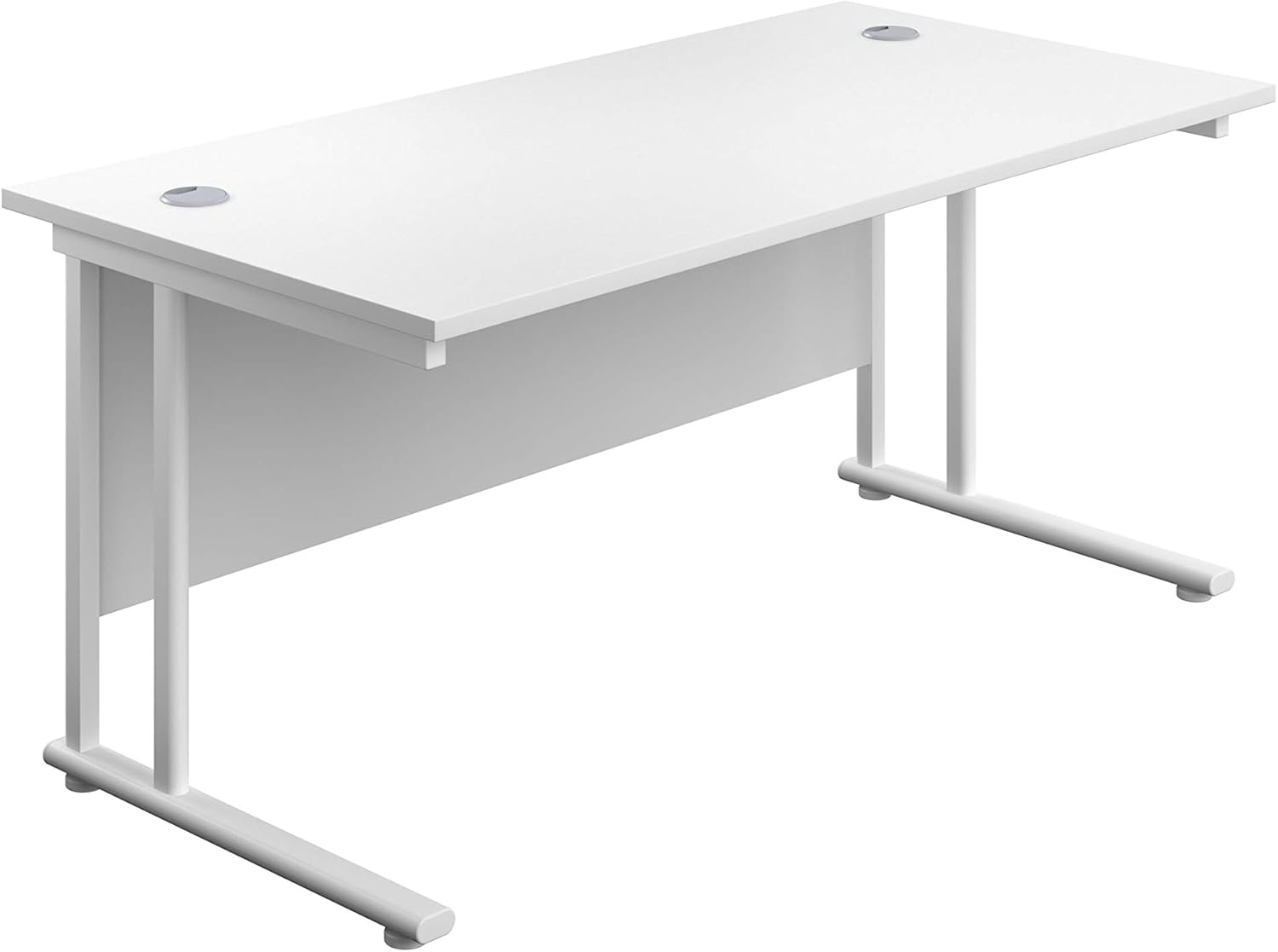 Office Hippo Professional Cantilever Office Desk, Wood, White, White ...