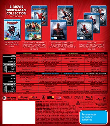 Spider-man - 8 MOVIE PACK Collection Box Set Blu-ray Into The Spider ...