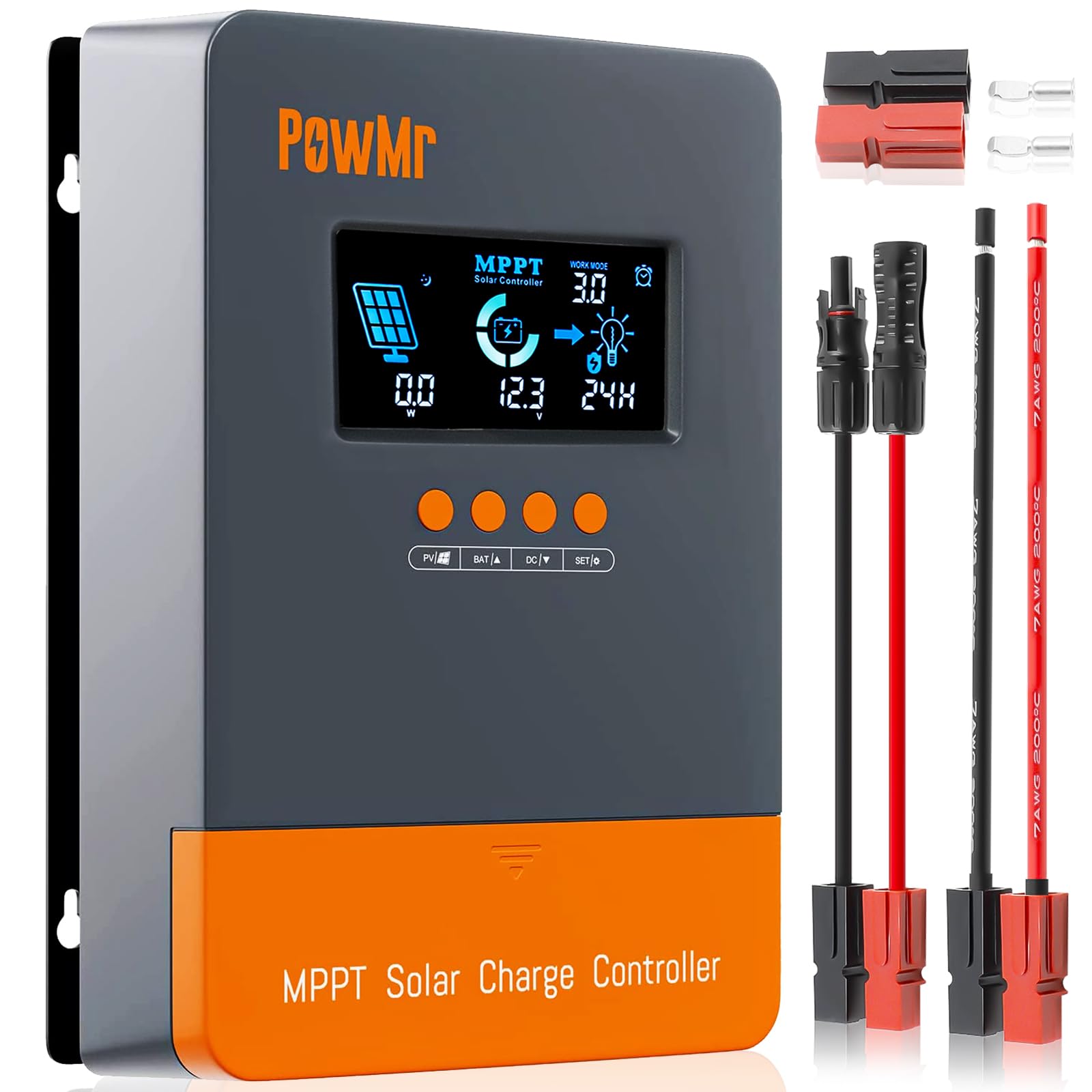 PowMr 60A MPPT Solar Charge Controller 12V 24V 36V 48V Auto, Solar ...