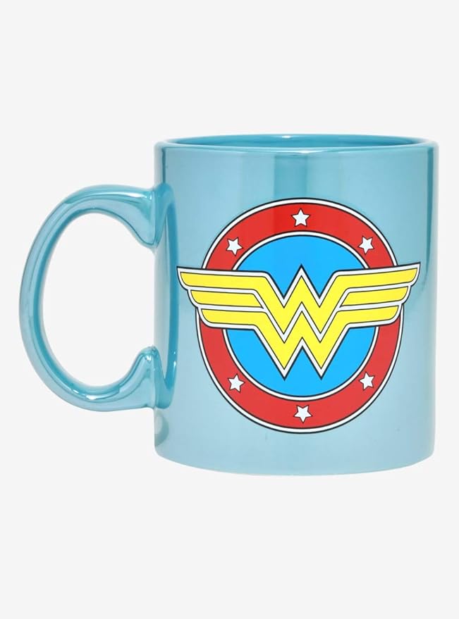 Amazon.com | DC Comics Wonder Woman Ceramic Logo Mug: Coffee Cups & Mugs