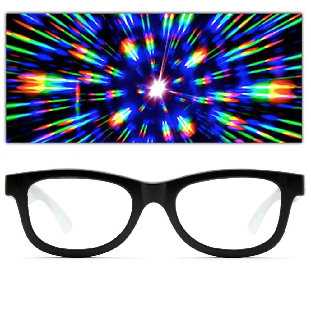 GloFX Standard Diffraction Glasses - Black - Rave Diffraction Grating ...