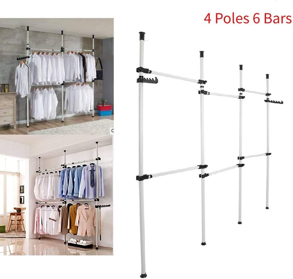TENNESKY Sistema de Perchero Extensible Bastidor de Ropa Altura ...