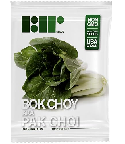 1000 Pak Choi Seeds for Planting - 3+ Grams - White Stem - Heirloom Non ...
