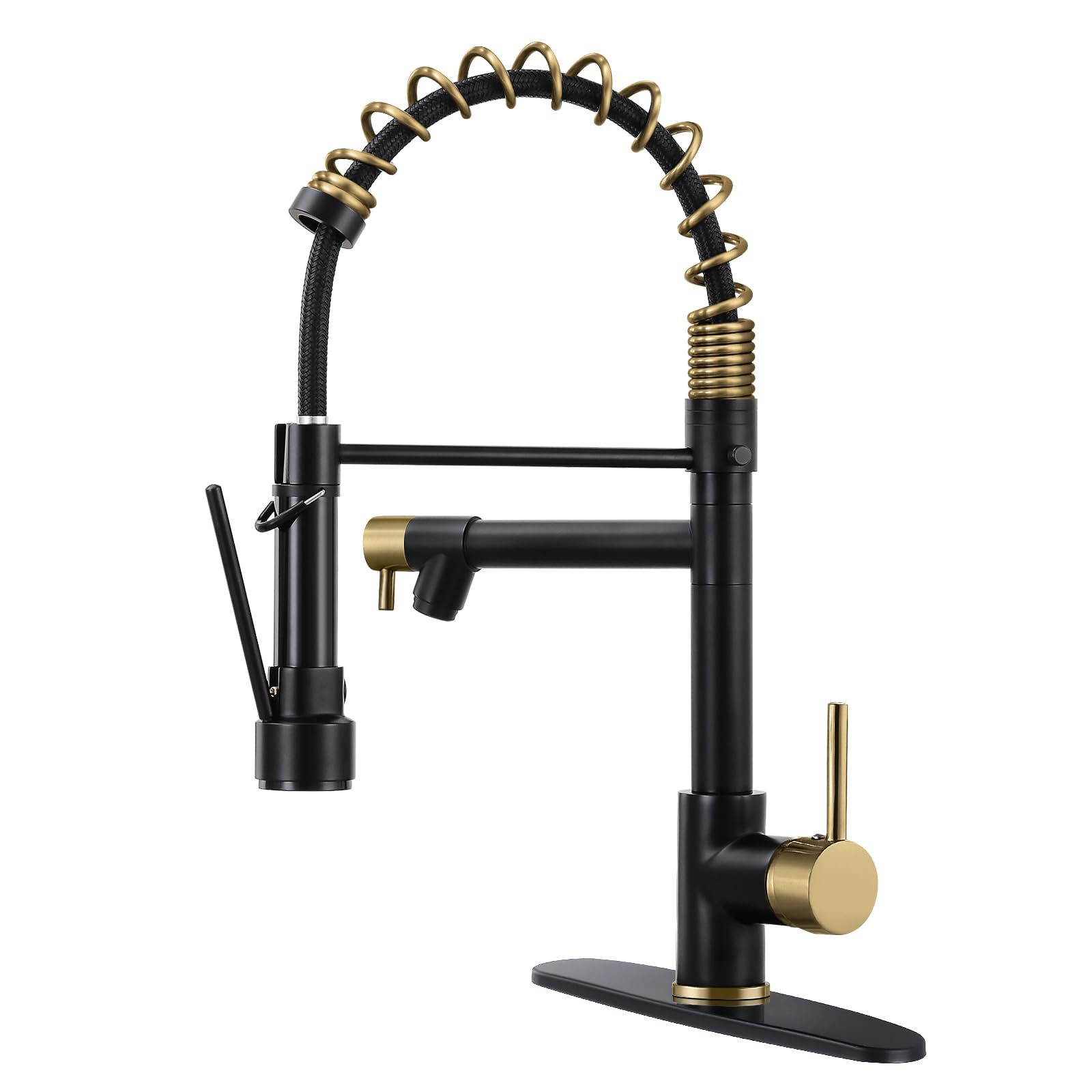 Commerical Kitchen Faucet with Pull Down Sprayer, Single Handle 2 Spout ...