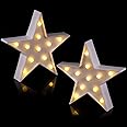 Amazon.com: 2 Pcs Star Plastic Night Light Battery Operated LED Marquee Star Sign Star Shaped ...