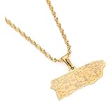 Amazon.com: Stainless Steel Puerto Rico Map Pendant Necklaces Puerto ...