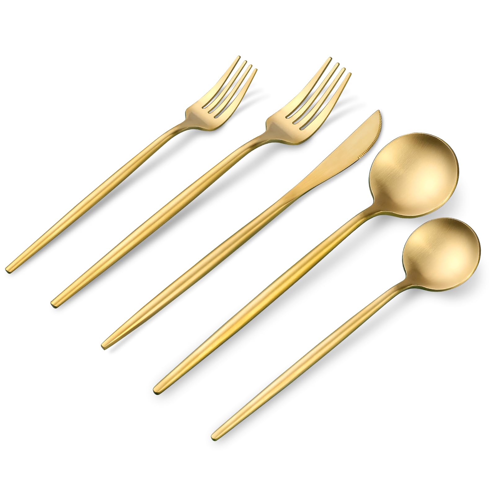 Matte Gold Silverware Set, OGORI 30-Piece Food Grade Stainless Steel ...