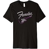 Amazon.com: Fender Neon Guitar Outline Centered Logo T-Shirt : Clothing ...
