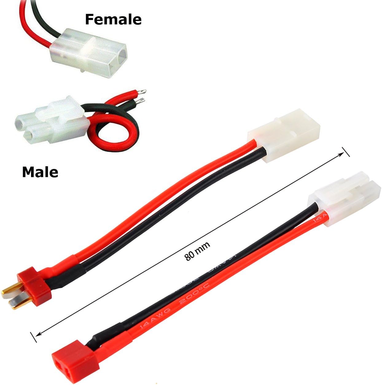 Makerstack 4pcs Connector to Deans T Style Plug Cable connector for ...