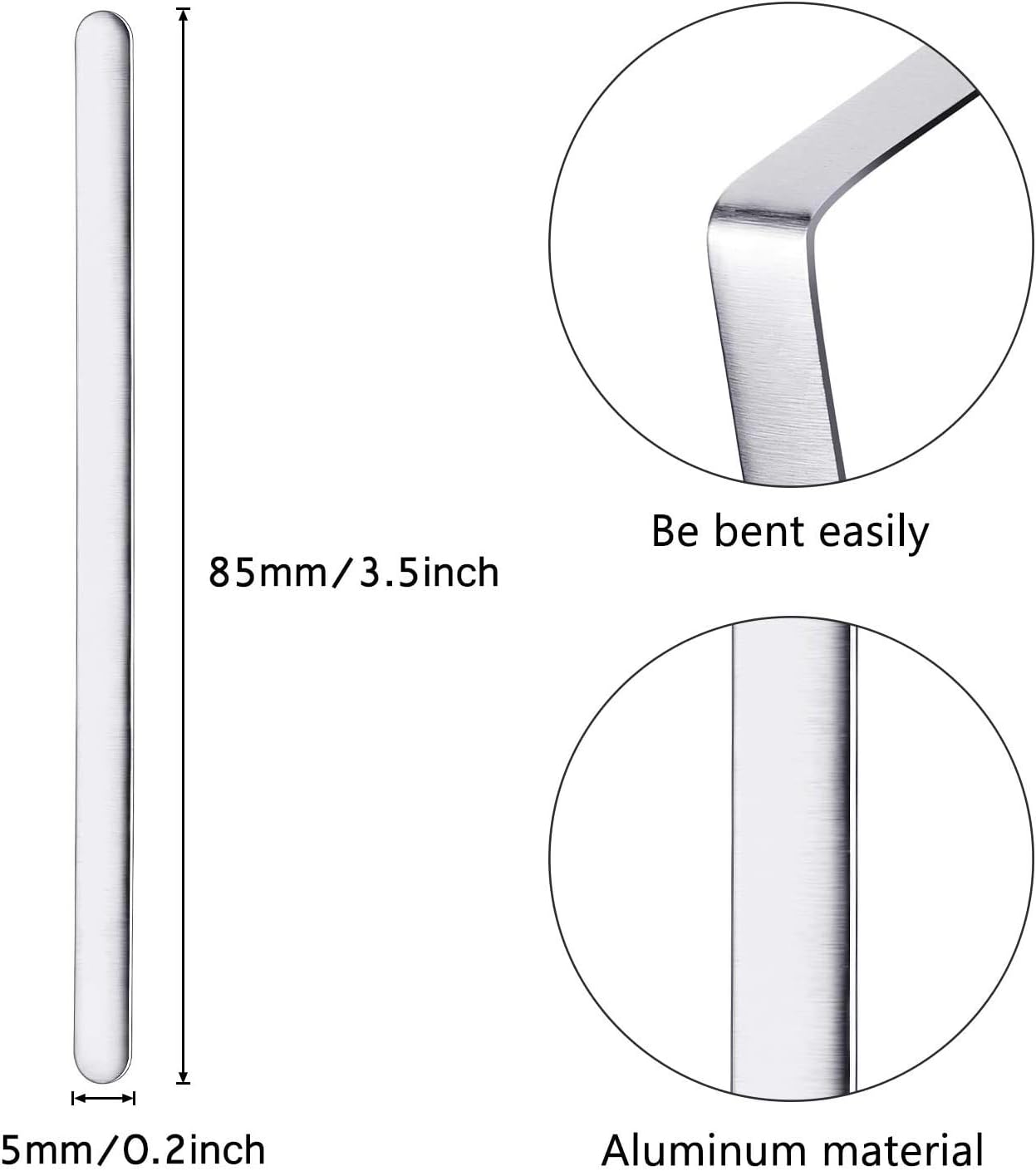 ABOAT Metal Nose Strip Aluminum Nose Wire Adjustable Nose Bridge Strip ...