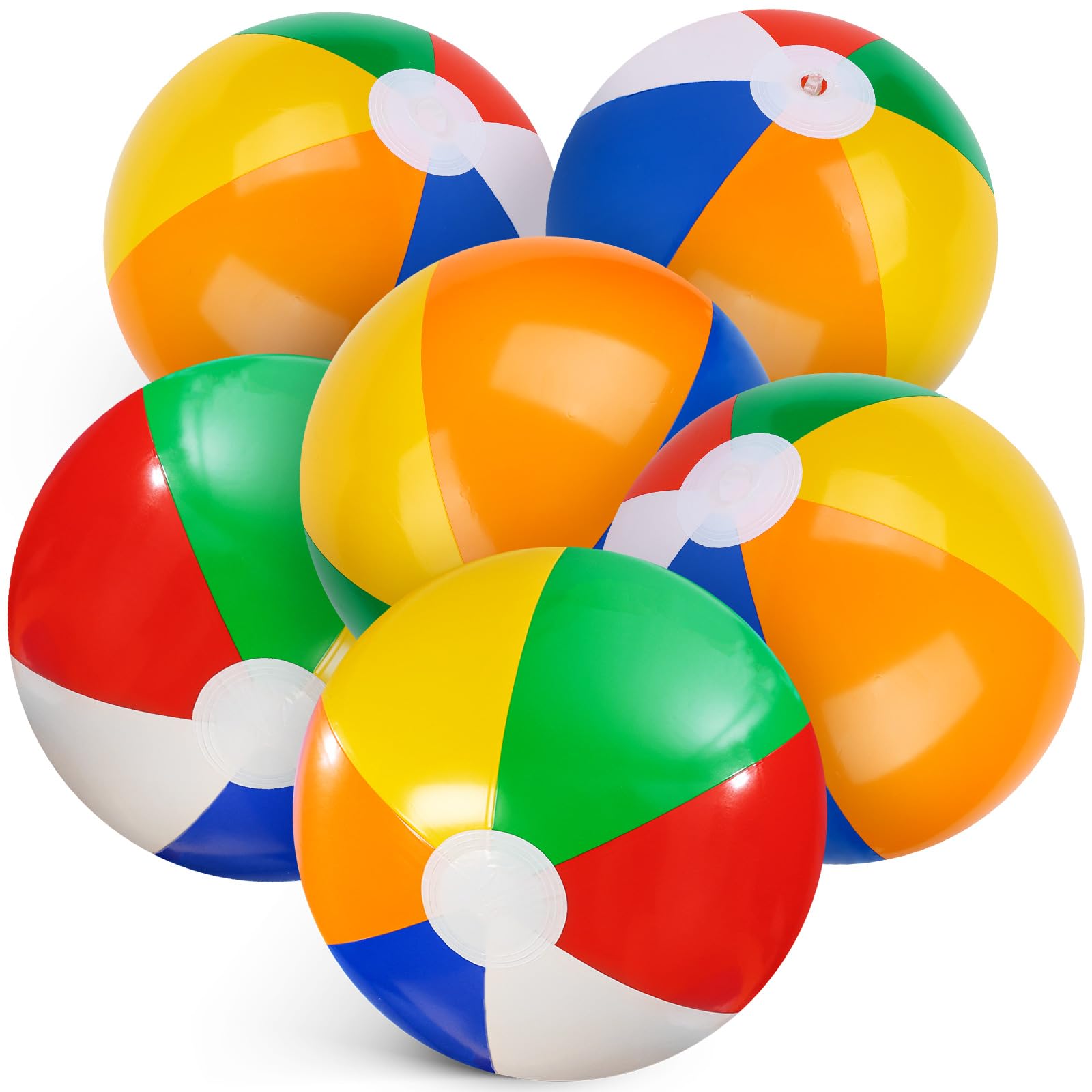 FUTUREPLUSX 6PCS Inflatable Beach Balls, 16 Inch Inflatable Balls for ...