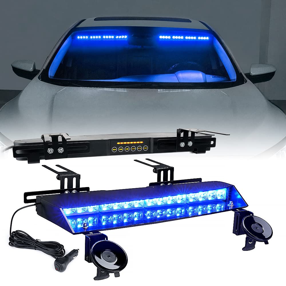 Mua Xprite Blue LED Dual Visor Strobe Light Bar, Windshield Dash ...