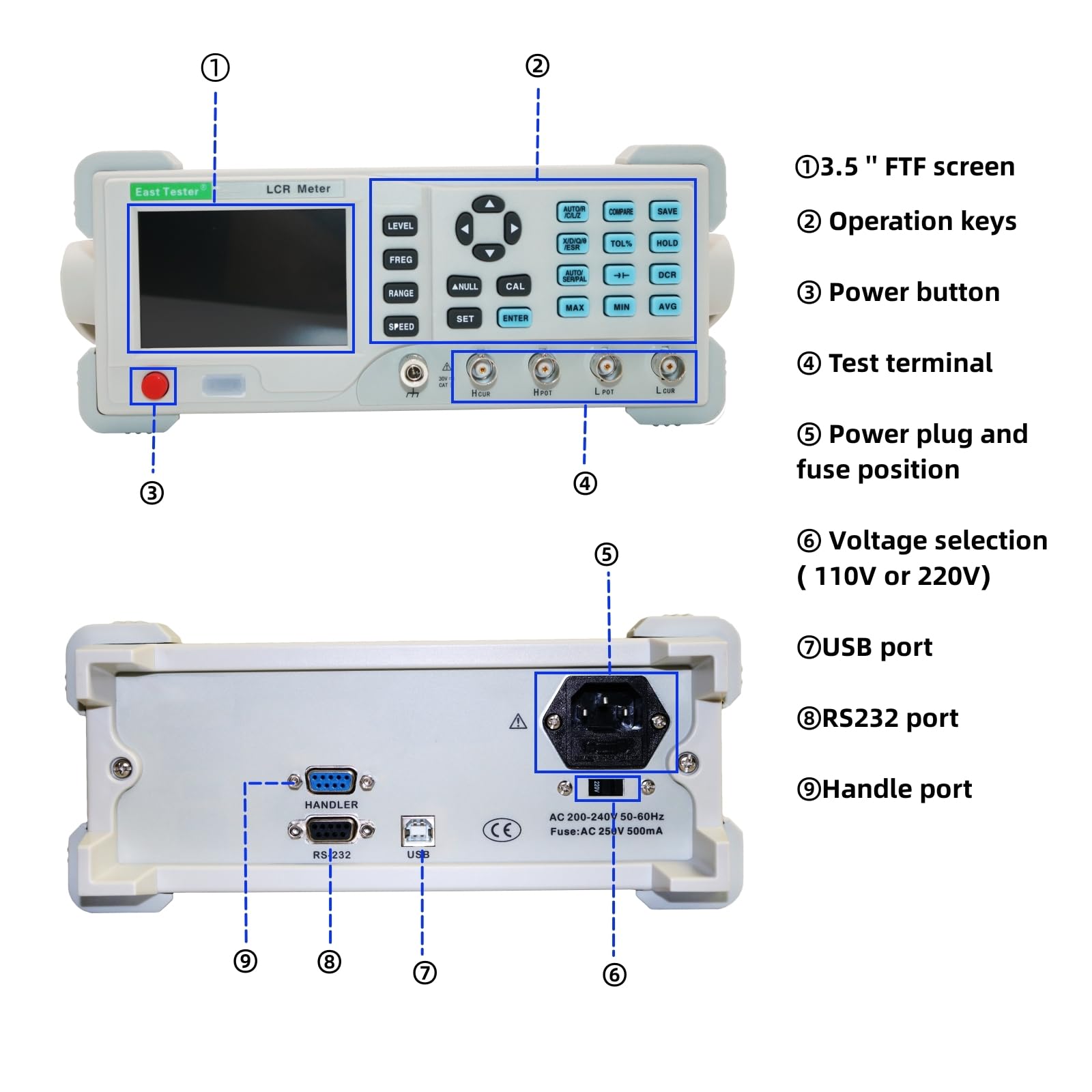Mua Digital LCR Meter 100Hz~10K Benchtop Inductance Capacitance Meter ...