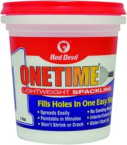 Amazon.com: Red Devil 0548 ONETIME Lightweight Spackling, 1 Pint, Pack ...