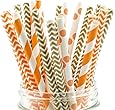 Amazon.com : Thanksgiving Straws, Orange & Brown Celebration Straws ...
