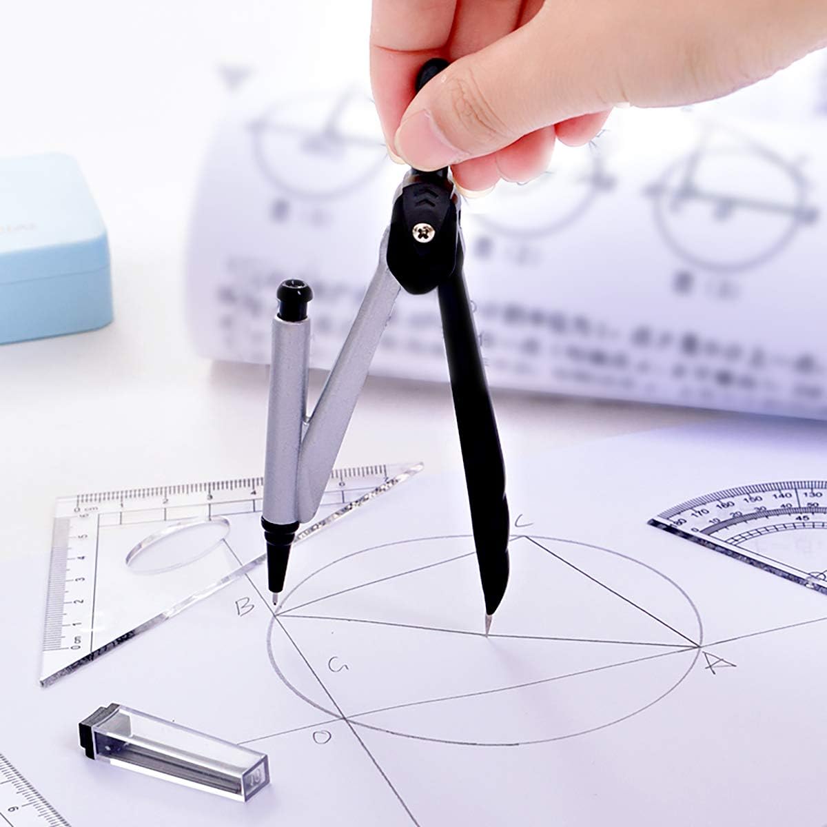 Geometry Compass Set School Maths Protractor Set Rulers for Student ...