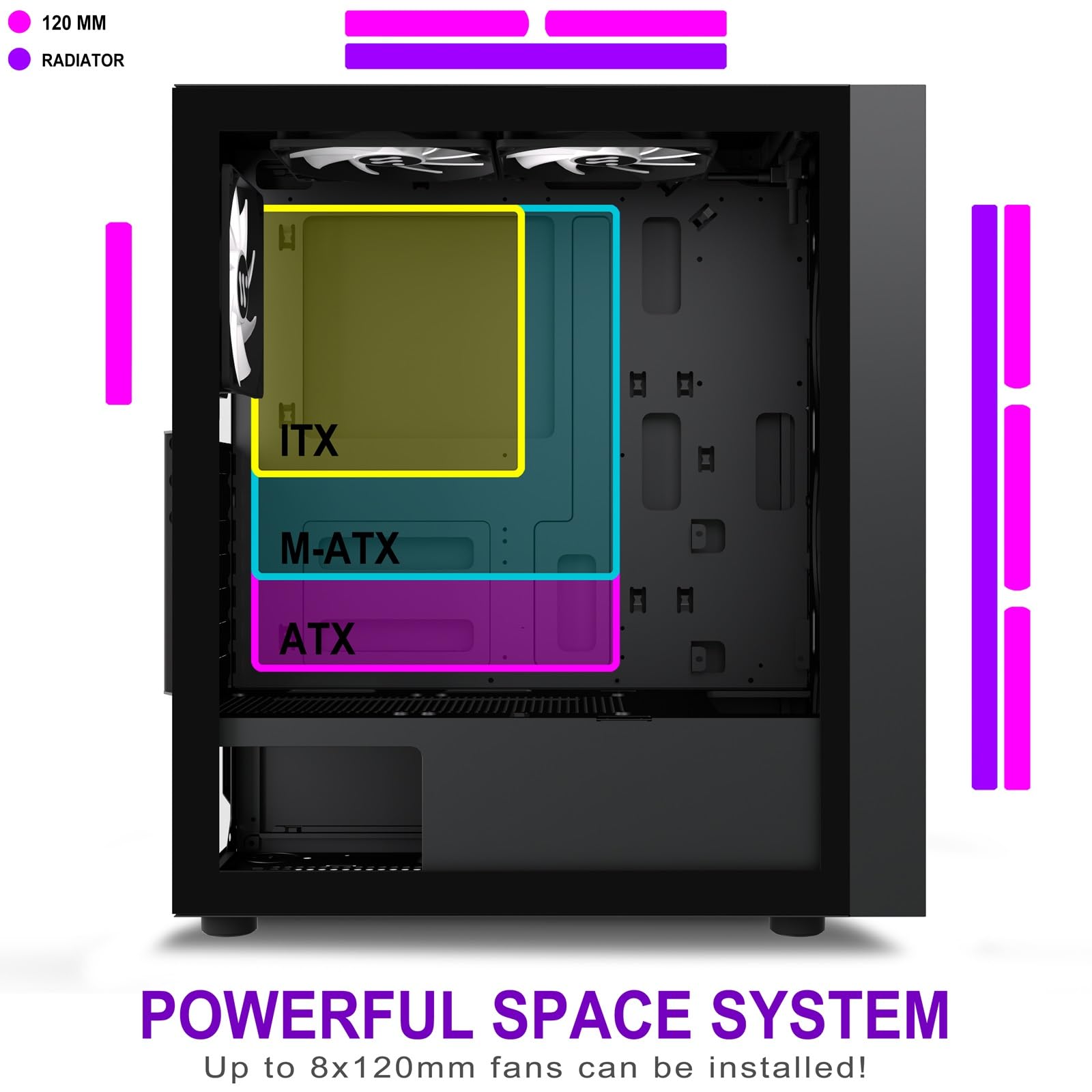 Mua PC Case Pre-Install 6 PWM ARGB Cases Fans, ATX Mid Tower Gaming ...