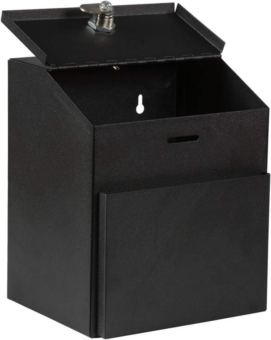 Displays2go Suggestion Box with Lock for Wall Mount or Tabletop Use ...