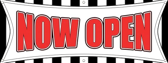 Amazon.com : Now Open Signs Banners 5' X 2' FT Retail Store Banner Sign ...