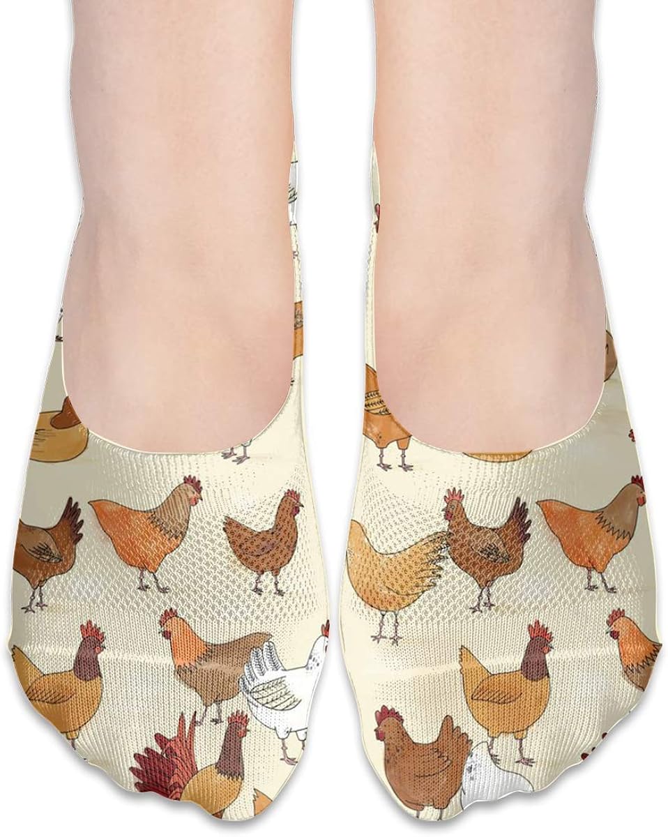 Calcetines Liner Calcetines de pollo con estampado de pollo blanco y ...
