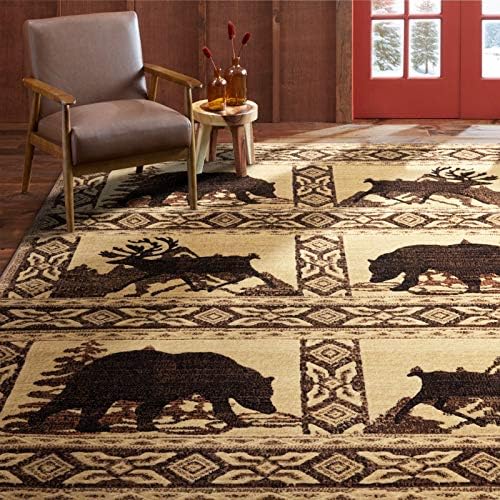 Home Dynamix Buffalo Elk Rustic Area Rug, Beige/Brown, 5'2"x7'2 ...