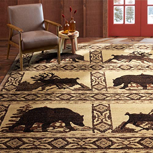 Home Dynamix Buffalo Elk Rustic Area Rug, Beige/Brown, 5'2"x7'2 ...