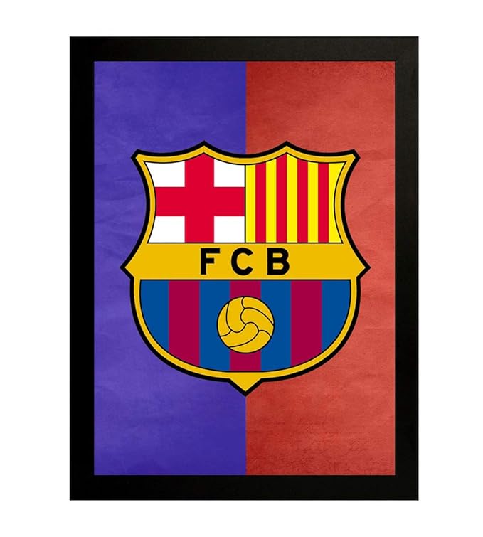 Interio Crafts FC Barcelona Football Club Wood and Glass Framed Wall ...