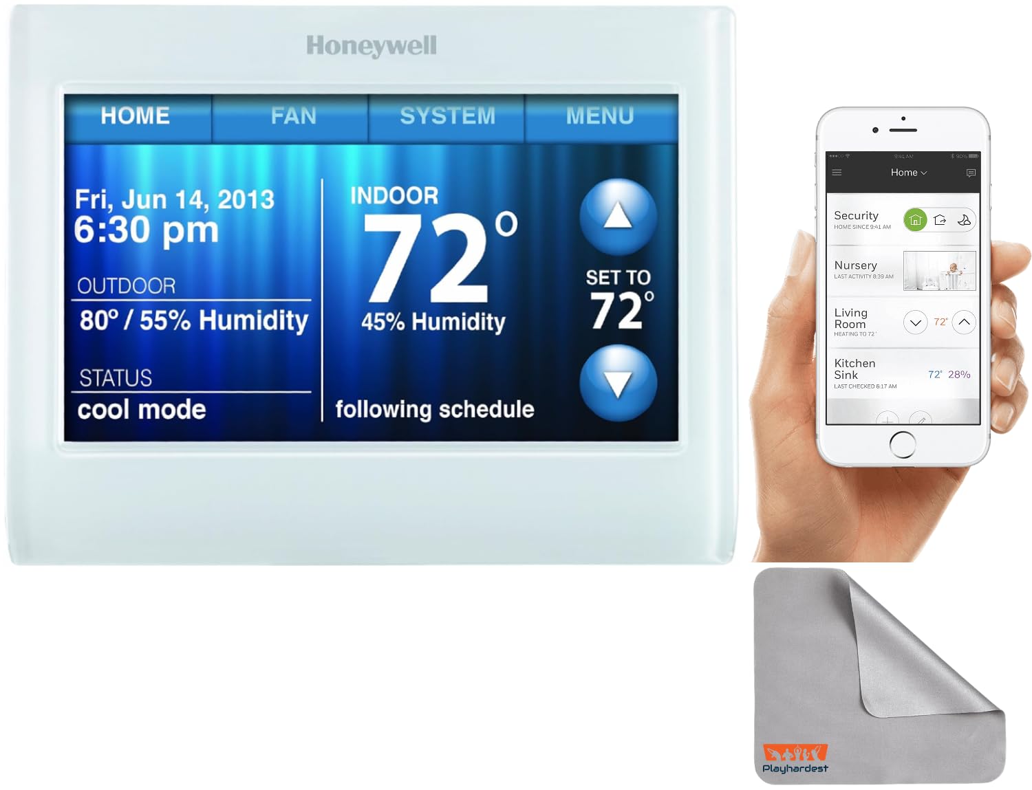 Mua Honeywell TH9320WF5003 Wi-Fi 9000 Color Touch Screen Programmable Thermostat, White (with ...