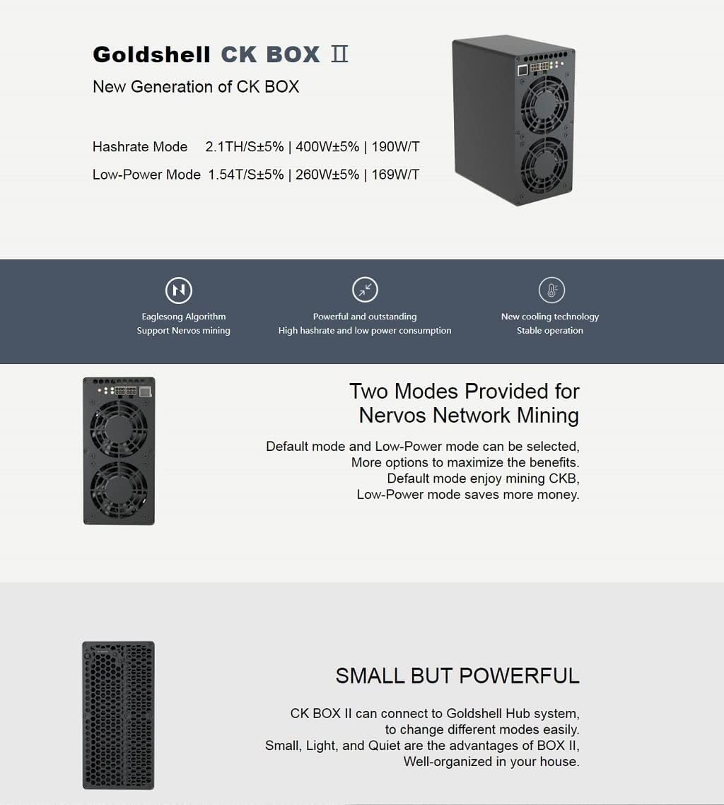 New Goldshell CK Box II Miner CKB Miner Dual Modes 1.54T/260W Or 2.1T ...
