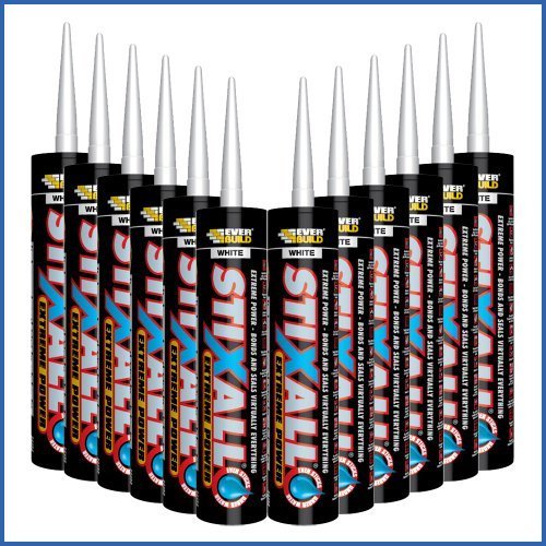 12 x Black Everbuild Stixall MS Polymer Grab Sealant Adhesive - 290ml ...