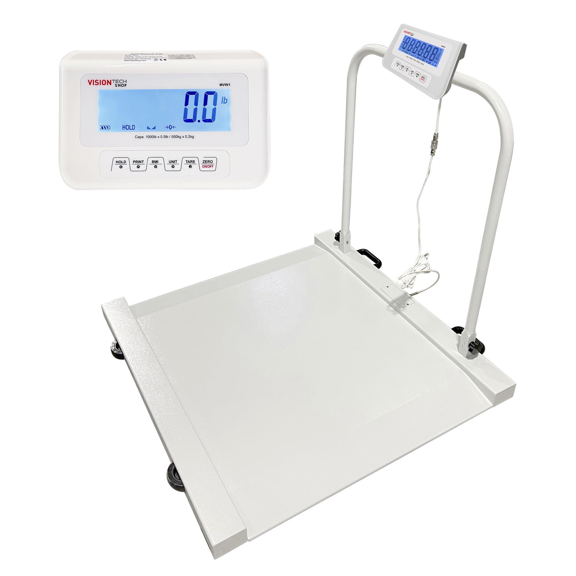 VisionTechShop MVW1 Heavy Duty Wheelchair Scale Platform 1000lb x 0.5lb ...
