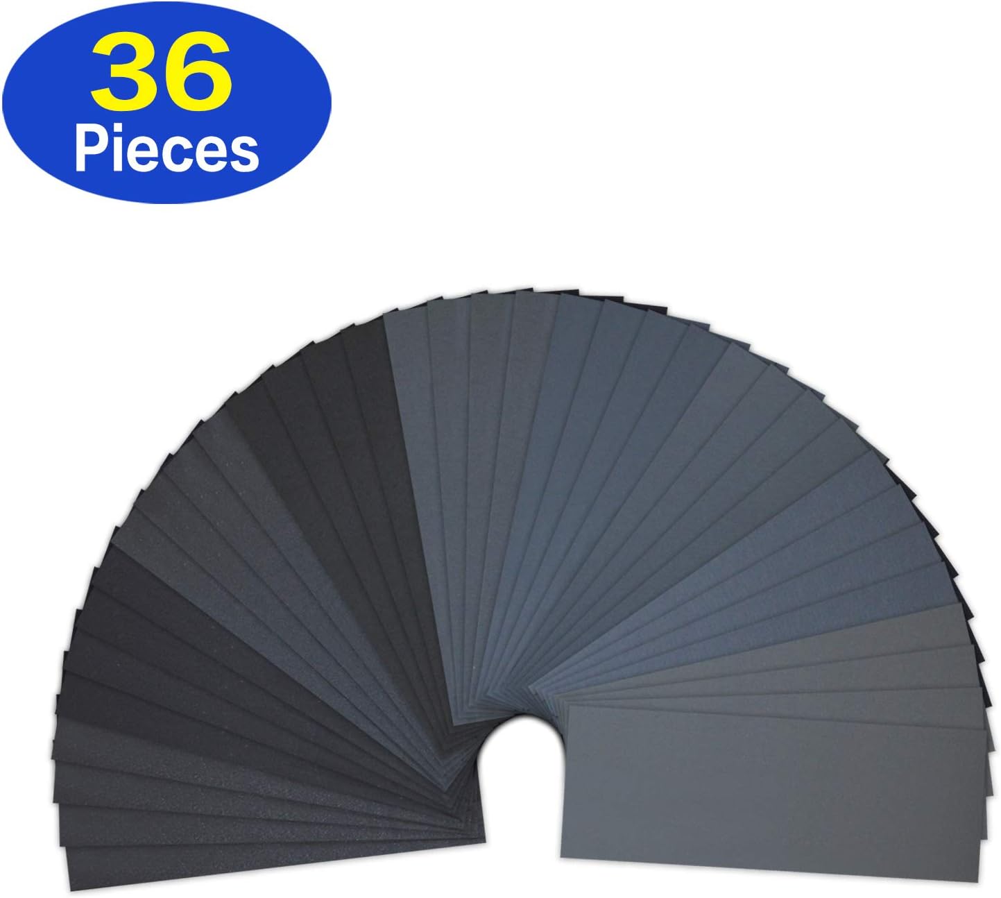 Lot de 36 Papier de Verre, LANHU Papier Abrasif 23 x 9.3cm à Sec à l ...