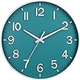 Amazon.com: HZDHCLH Teal Wall Clocks Battery Operated,12 inch Silent ...