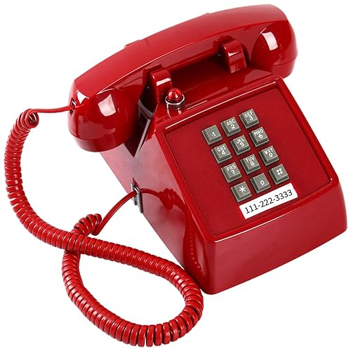 Traditional Red Landline Phone, Retro Corded Telephone Visible Ringing ...
