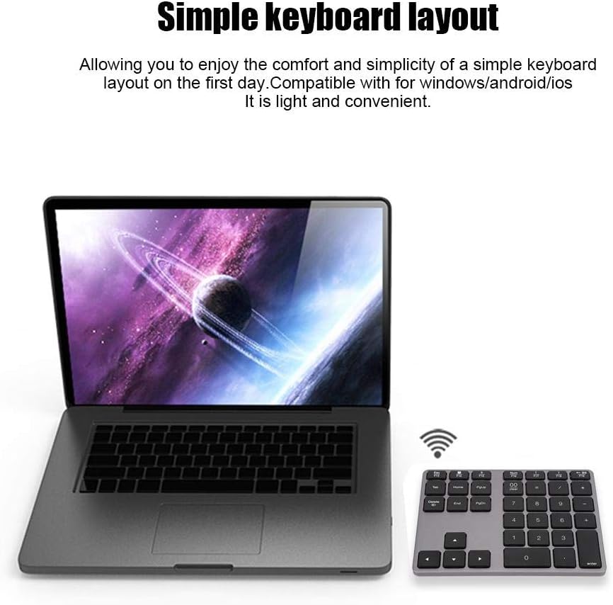 Topiky Numeric Keypad, 2.4G Mini Digital Wireless Bluetooth Numpad ...