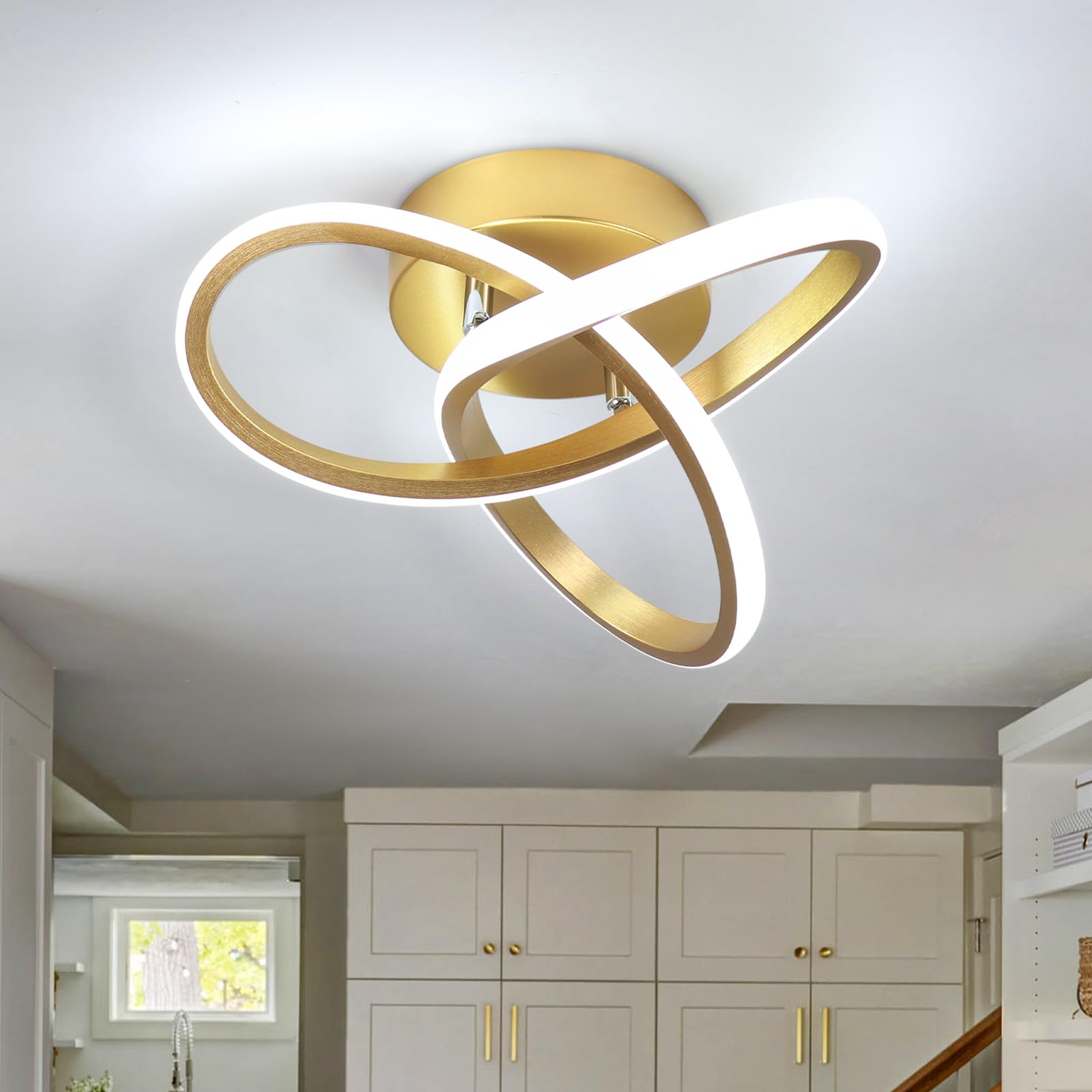 CANEOE Modern Led Ceiling Light Fixture,6000K Gold Led Hallway Light ...
