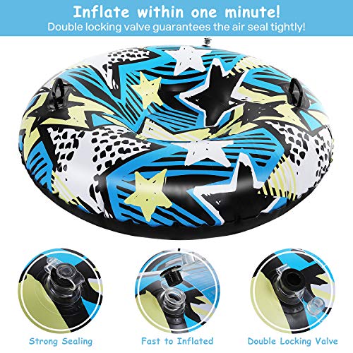 Brace Master Snow Tube - 47 Inch Inflatable Snow Sled, Ages 3+, 0.6mm ...