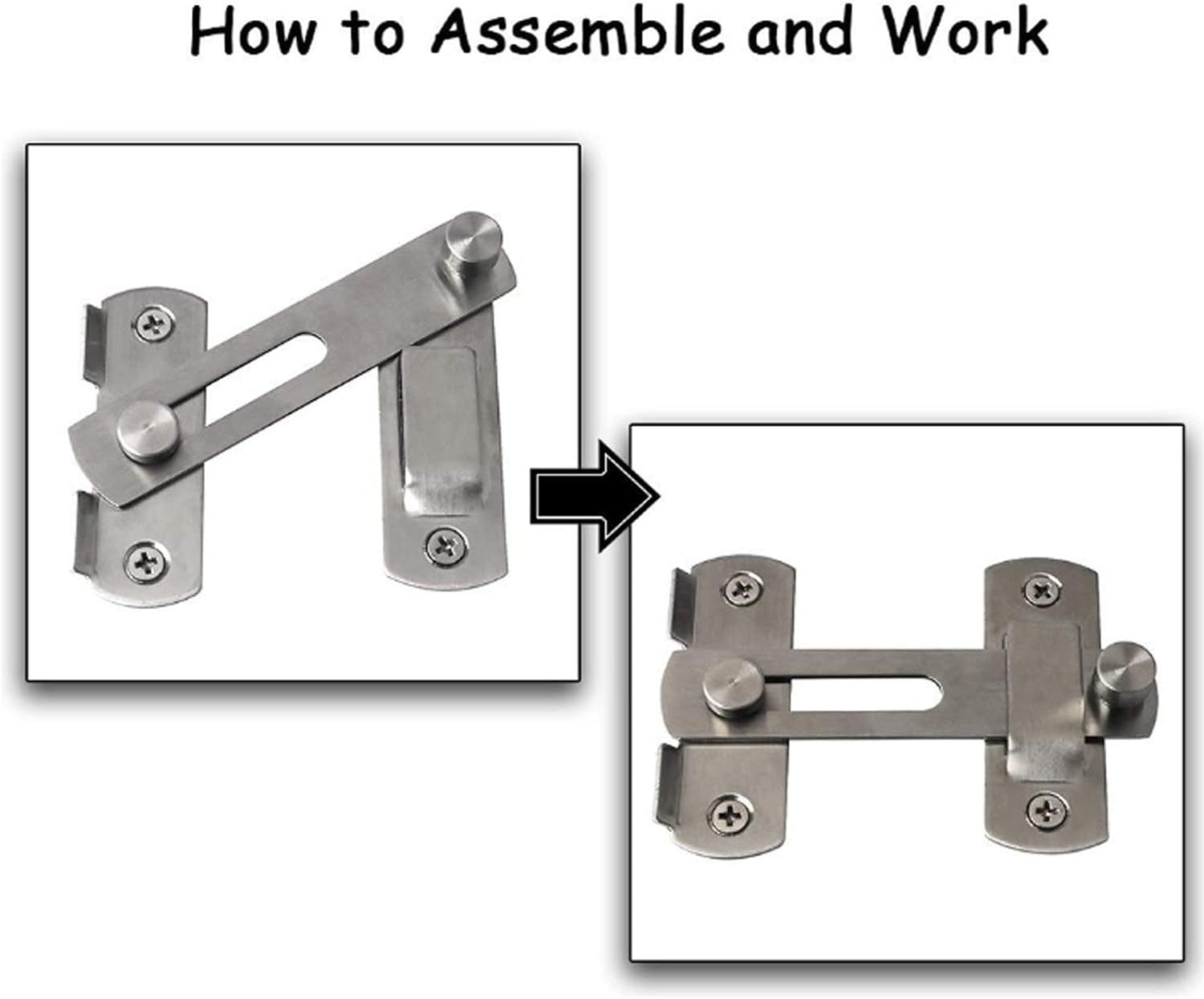 Reusious Stainless Steel Gate Latches Pet Gate-Latch Safety Door Lock ...