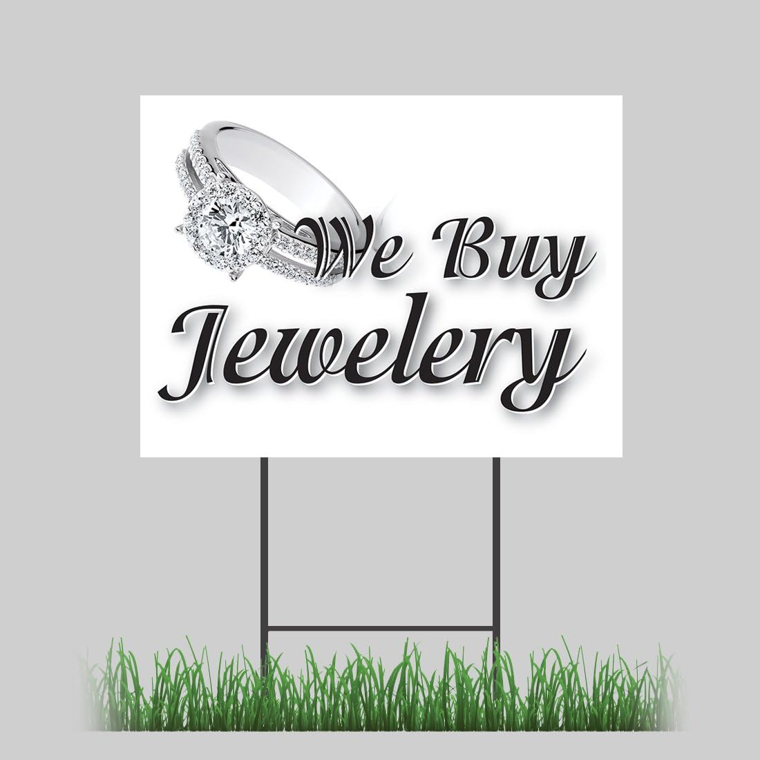 Amazon.com : 12"x18" We Buy Jewelry Yard Sign Diamonds Watches Rings ...