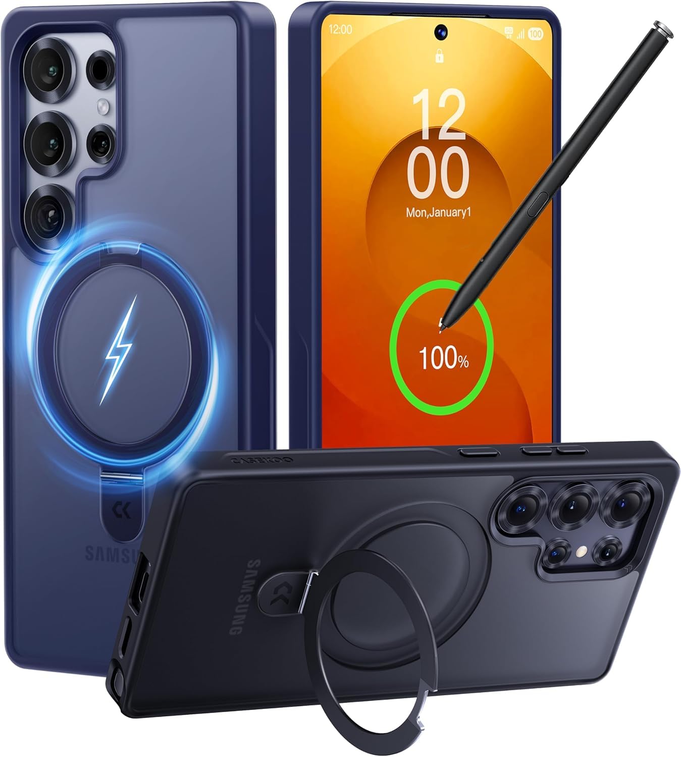 CASEKOO World's First 3-in-1 Magnetic Ring Stand for Samsung Galaxy S25 ...