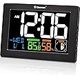 Amazon.com: Geevon Atomic Alarm Clock, Large Color Display Digital Desk Clock with Indoor ...