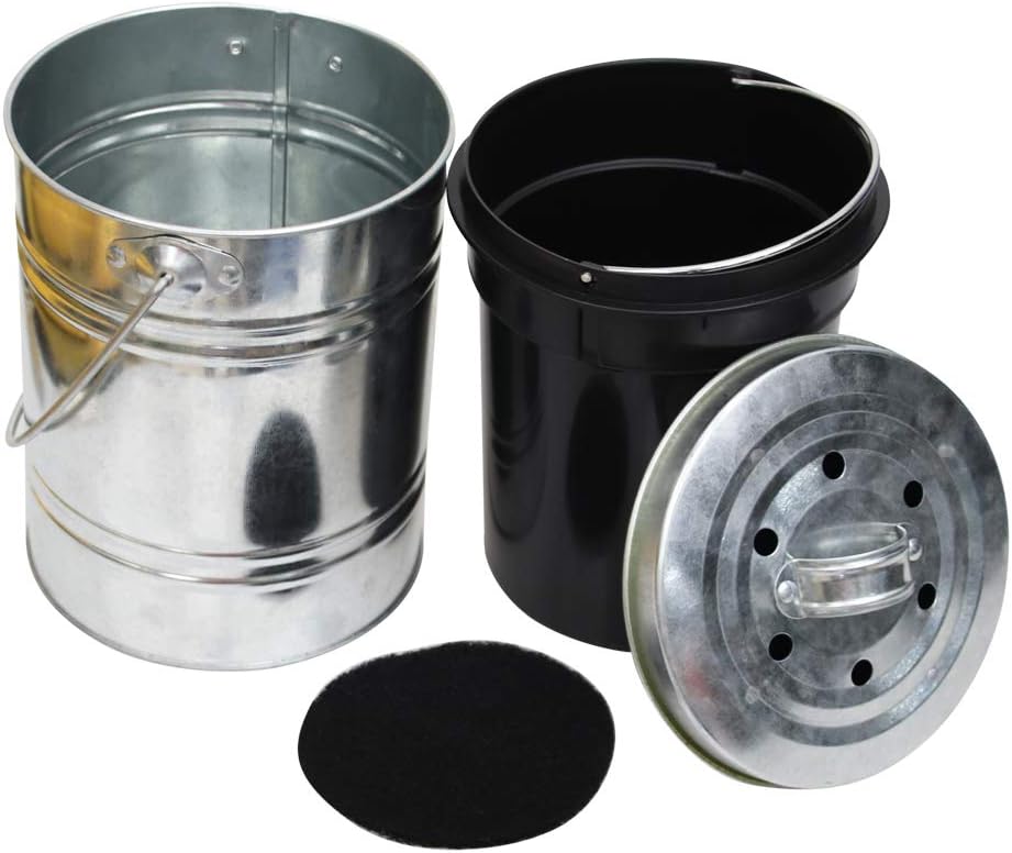 Amazon.com : Kitchen Stainless Steel Compost Bin for Kitchen Countertop ...